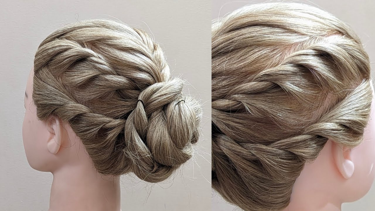 Easy bun hairstyle for athletics with full crown work !! New bun ...