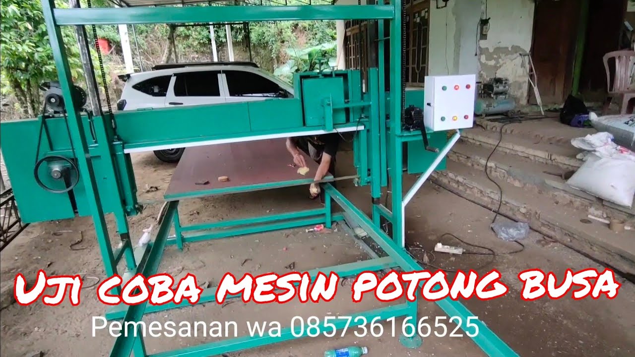 UJI COBA MESIN POTONG BUSA RAKITAN TERBARU DGN PENGASAH OTOMATIS - YouTube
