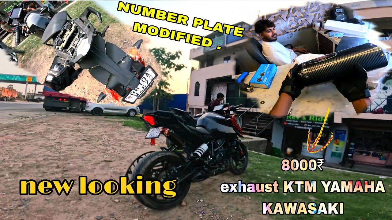 NUMBER PLATE MODIFIED 😱 KTM250DUKE GENERATION 3 8000 ₹ EXHAUST...☠️☠️ ...
