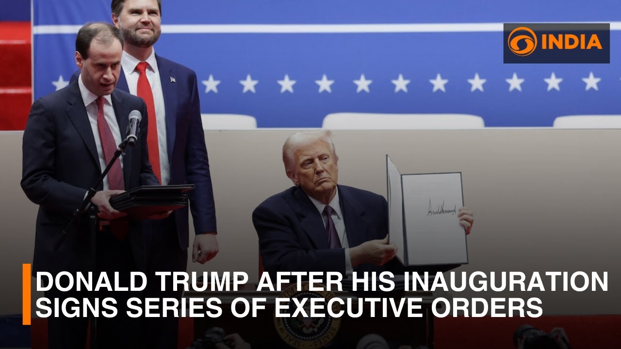 Donald Trump after Inauguration signs series of executive orders - YouTube