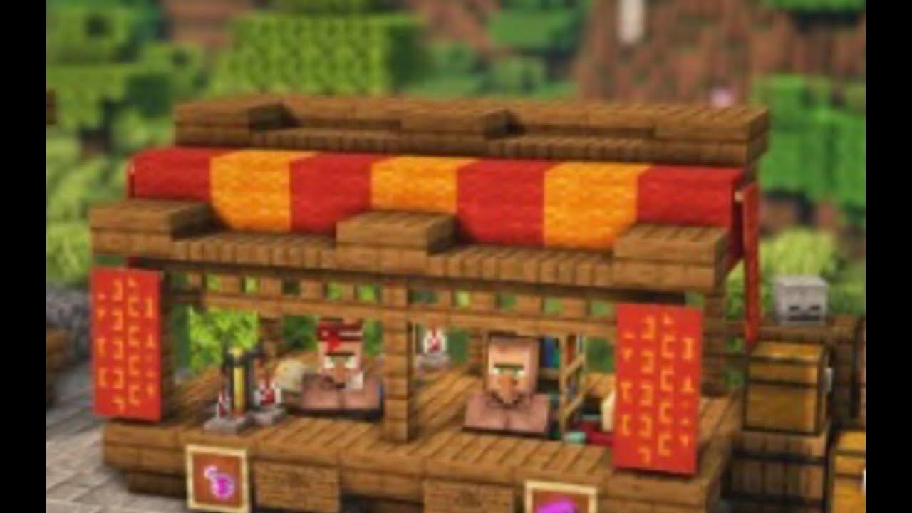Minecraft (How to build a Market Stall Full Tutorial ) - YouTube