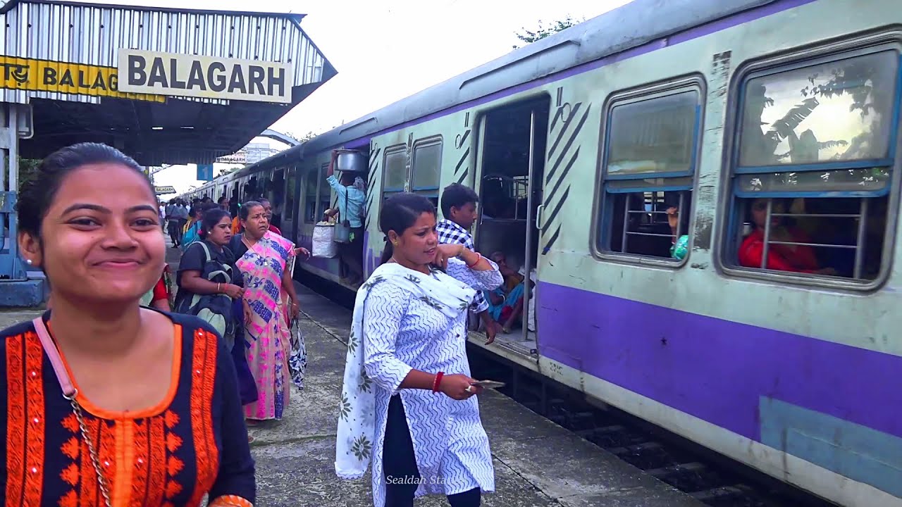 Purple color 12 coaches EMU Local || Katwa-Bandel Local Train ...