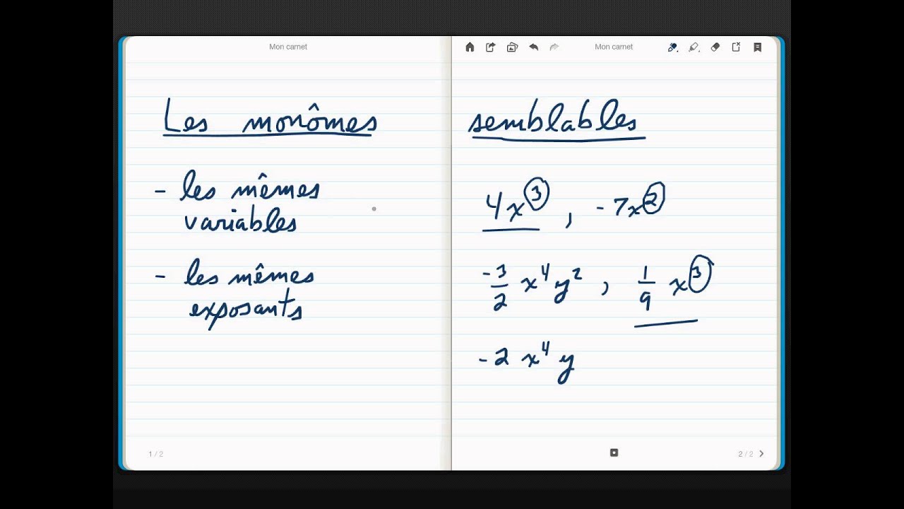Les monômes semblables - YouTube