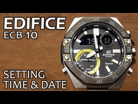 Casio Edifice ECB-10 - Setting time and date tutorial