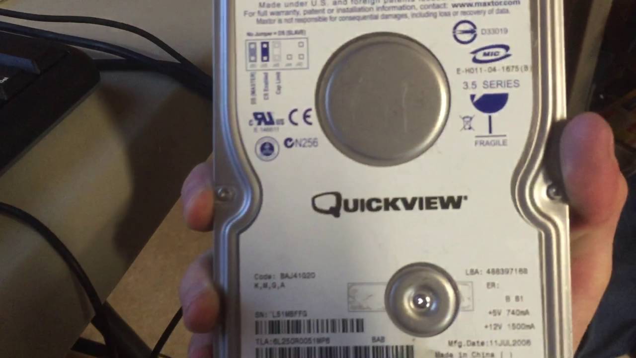 Maxtor 6L250R0 250GB HDD Meets Driveway! - YouTube