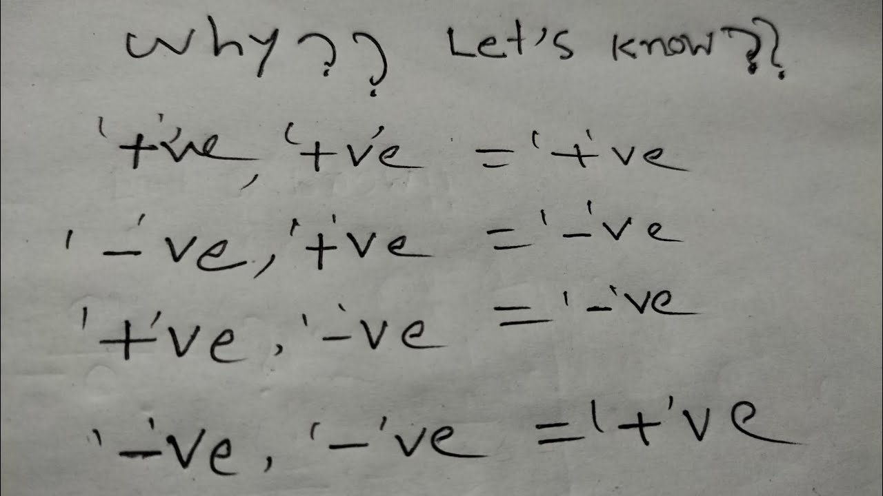 why minus & munus = plus? plus & minus= minus? let's know about it ...