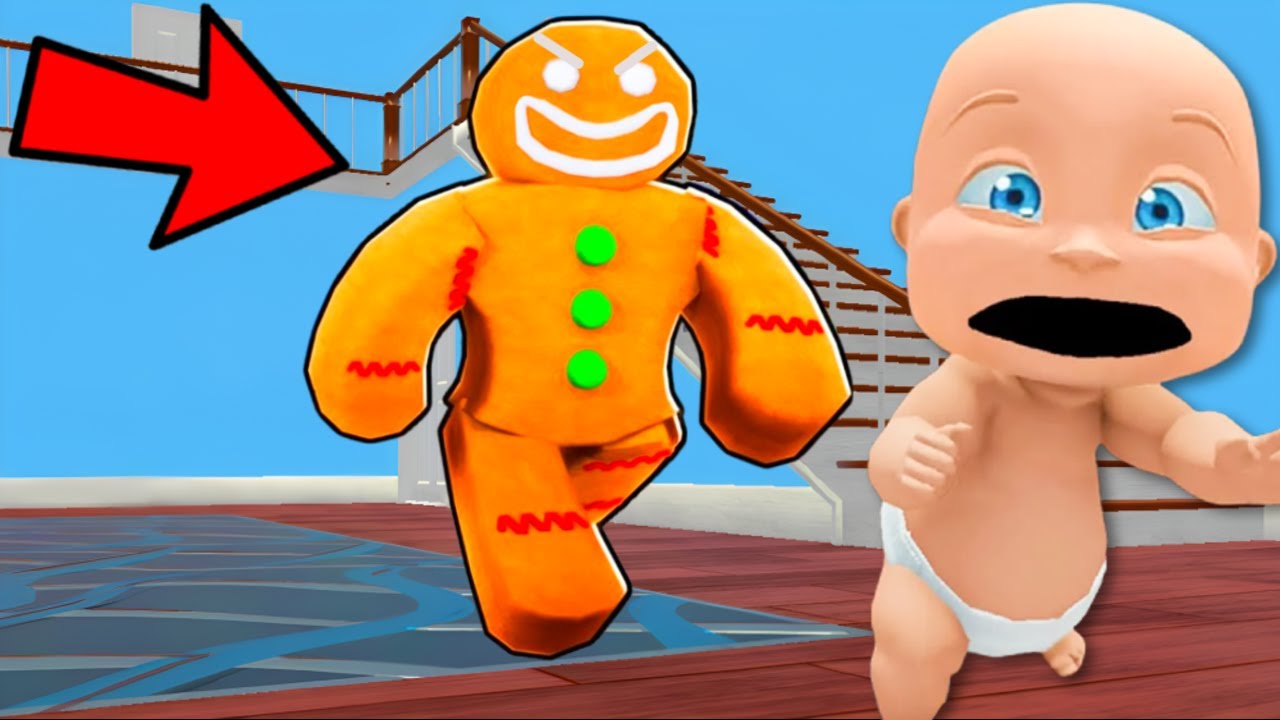 Baby Escapes EVIL GINGERBREAD MAN! - YouTube