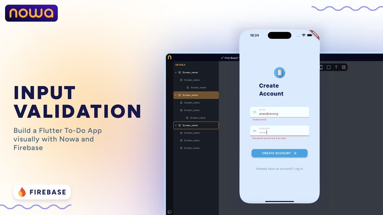 Input Validation | Build a Flutter To-Do App visually with Nowa and Firebase - YouTube
