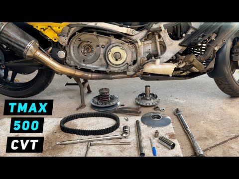 Yamaha Tmax 500 - CVT Removal / Installation ( clutch / belt / rollers ) | Mitch's Scooter Stuff