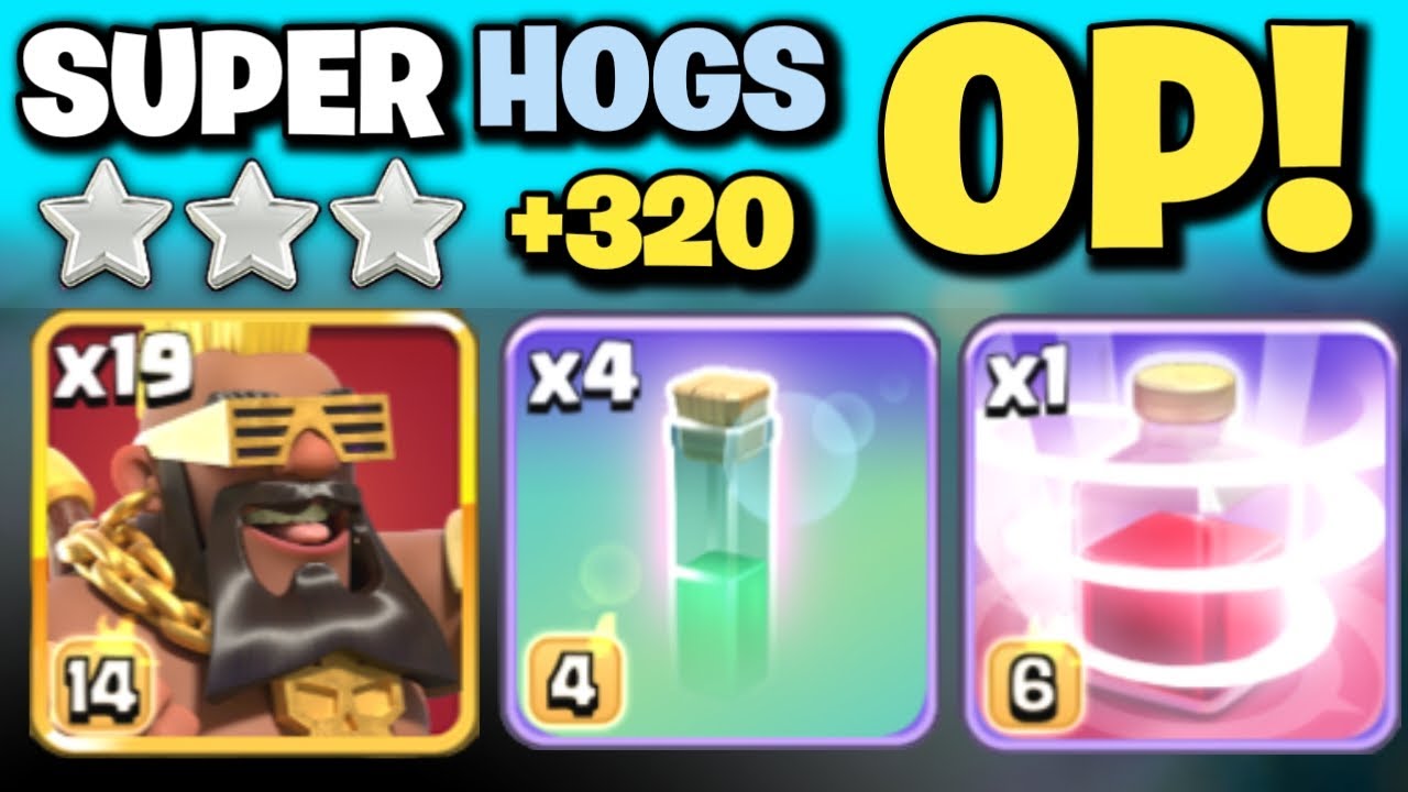 TH17 SUPER HOG + Royal Champion Charge Attack Strategy | SUPER HOG TH17 ...