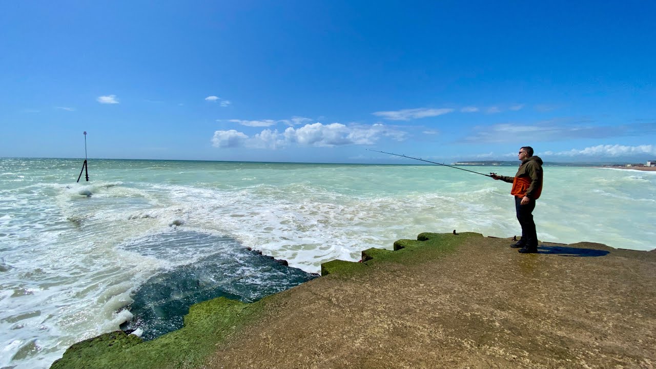 fishing a historic pier and an old stone jetty - YouTube