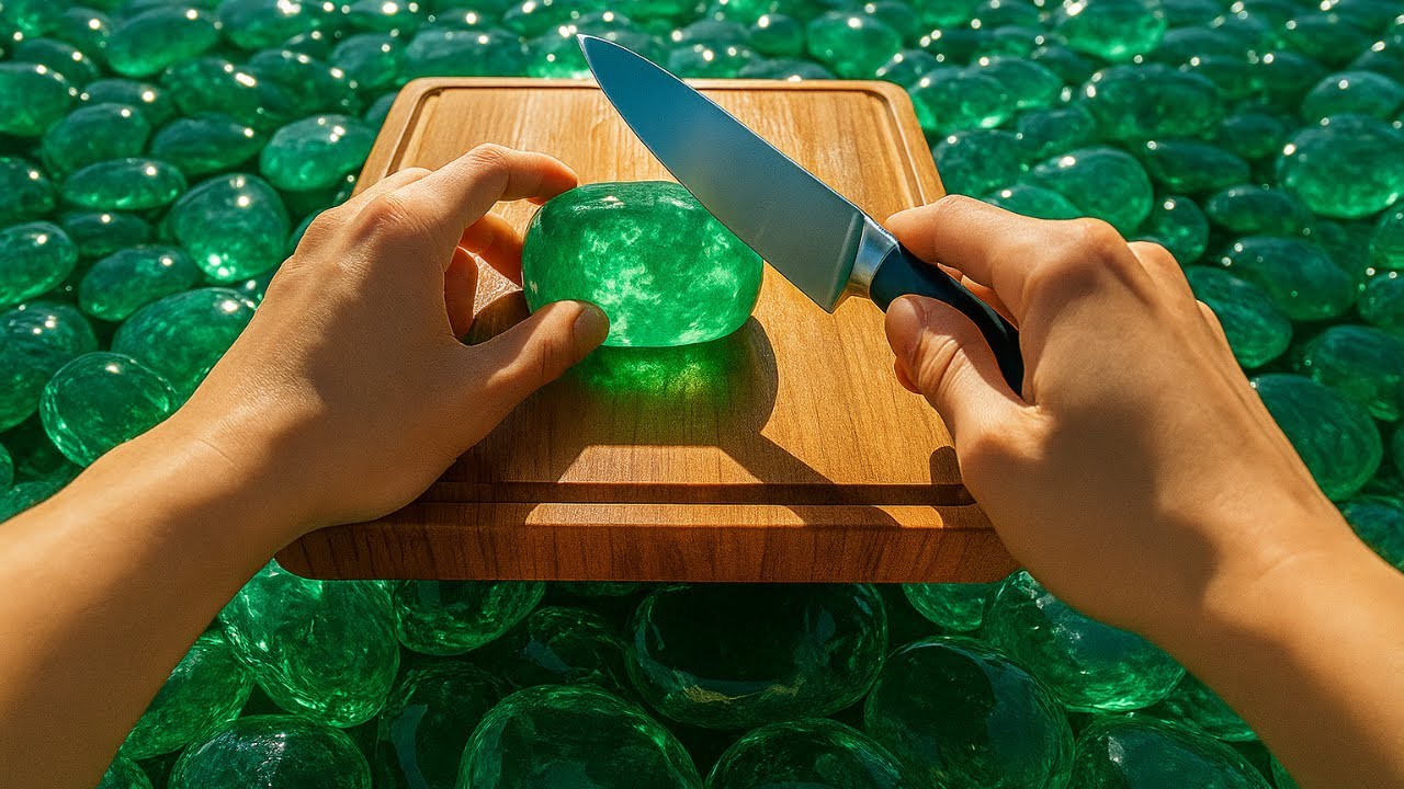 ASMR | Cutting minerals in the sea - YouTube