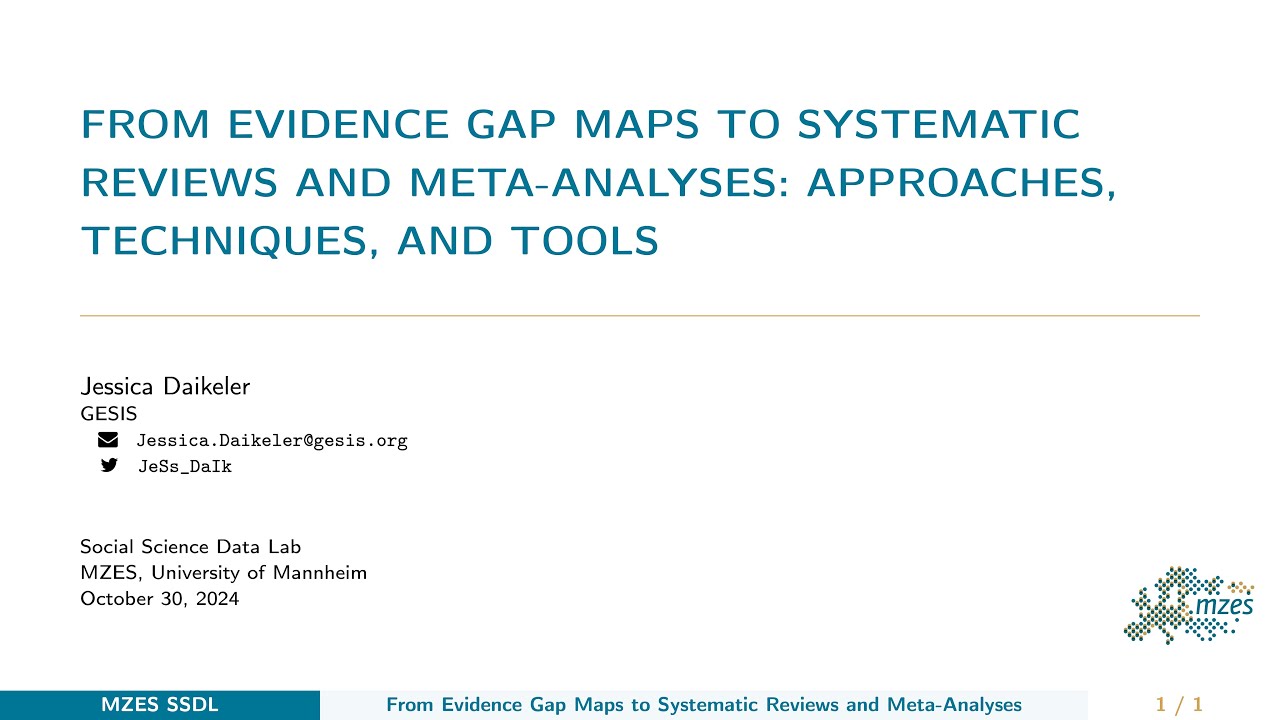 From Evidence Gap Maps to Systematic Reviews and Meta-Analyses ...