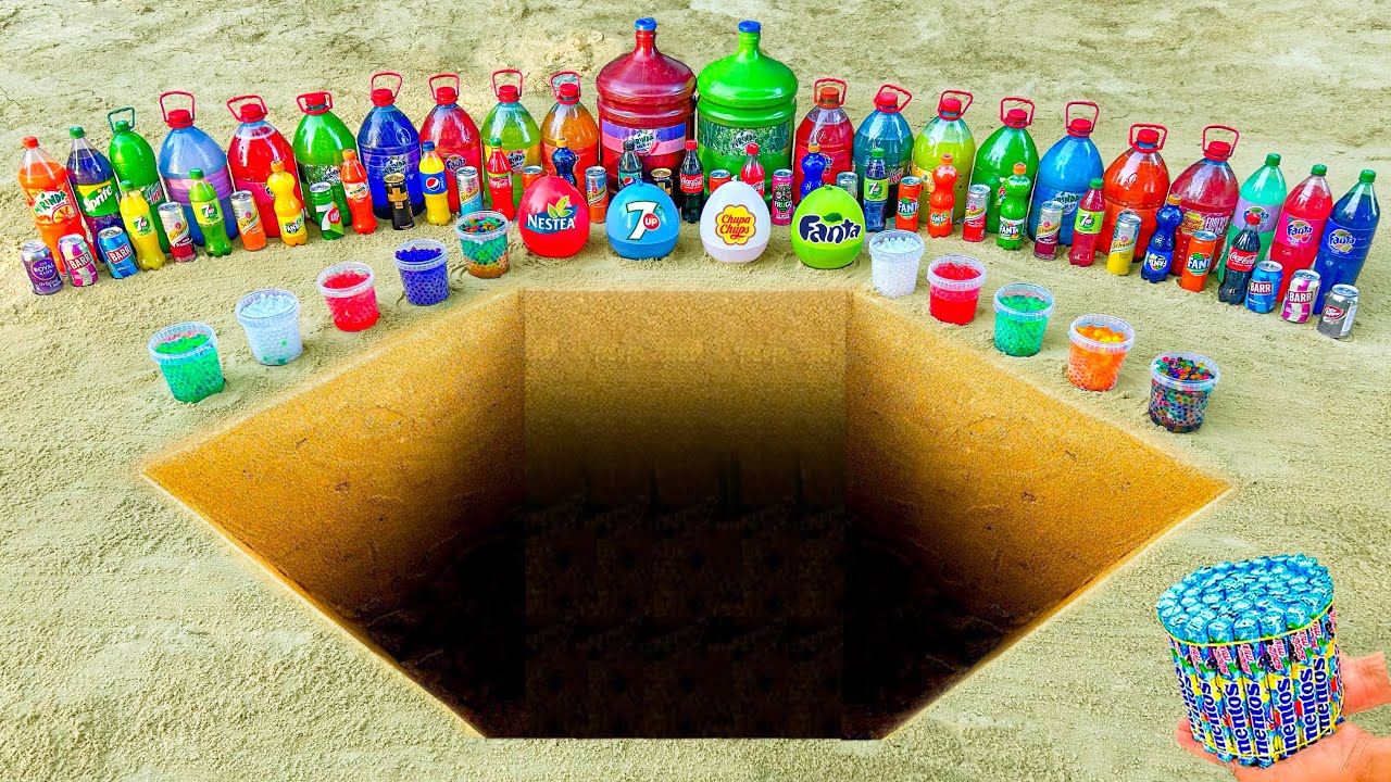 Colorful Soda Experiment: Fizzing Rainbow Volcano with Fanta, Sprite ...