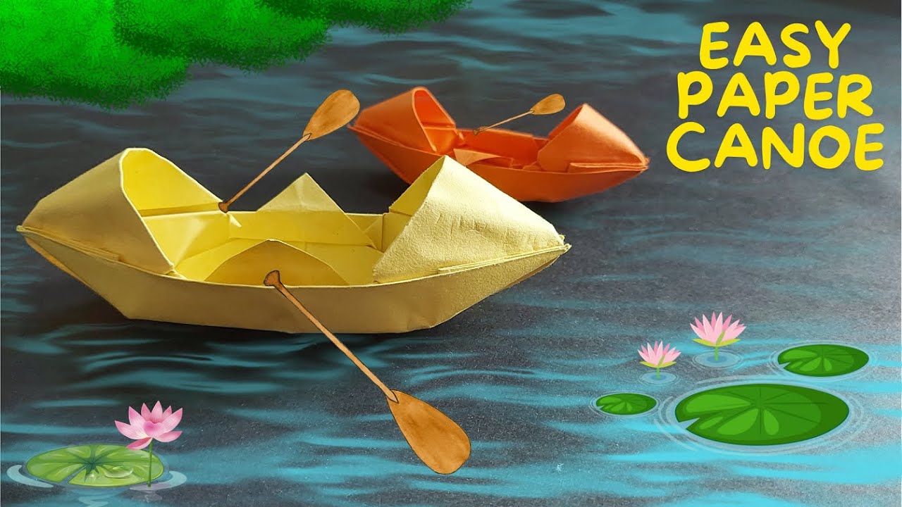 EASY AND FUN PAPER ORIGAMI DIY CANOE - YouTube