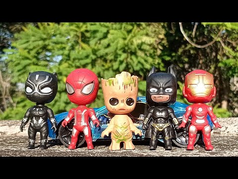 Batman, I am Groot, Black-Panther, Iron-Spiderman, Hulk-Buster - YouTube