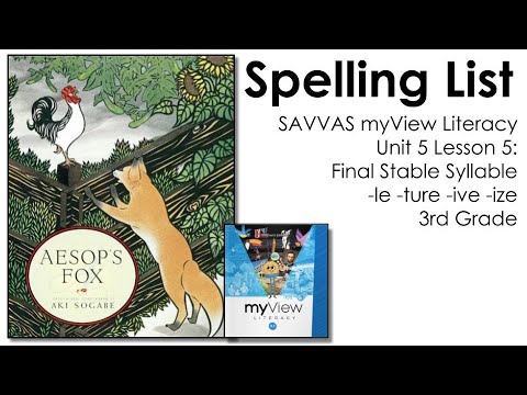 SAVVAS MyView Literacy Unit 5 Lesson 5 Spelling - 3rd Grade - YouTube
