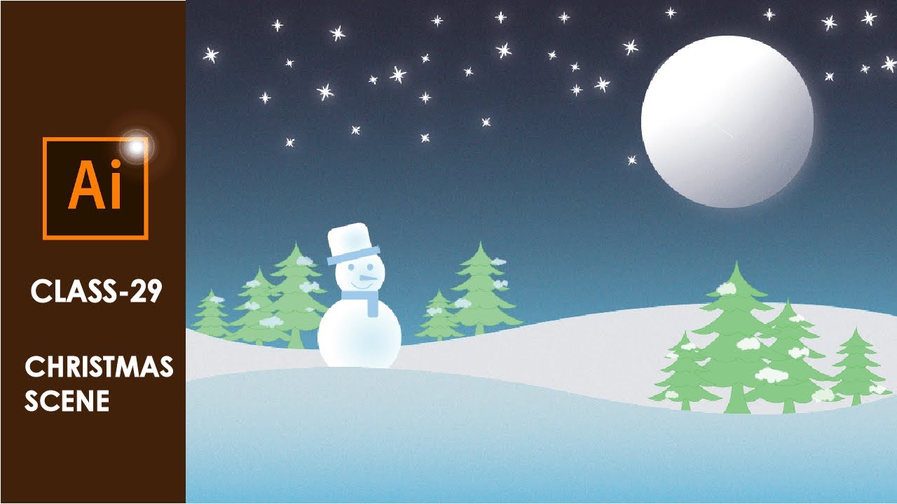 Christmas Vector Scene in Illustrator - Grain Texture in Illustrator ...