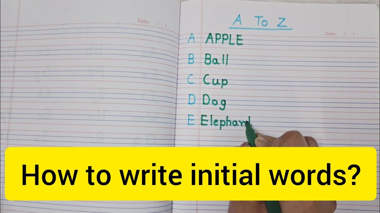 A to Z | English Letters A for five words| Initial Words for alphabets ...