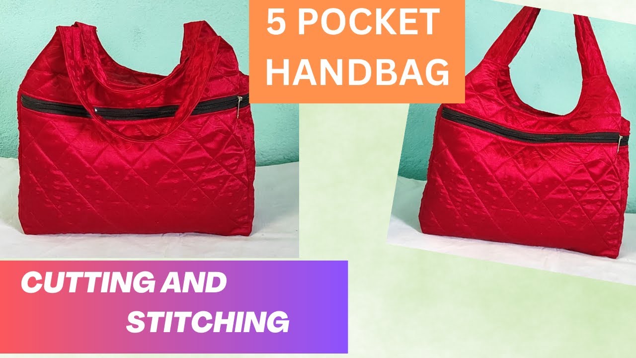 Zipper Handbag cutting and stitching | Shopping Bag | Purse | Tote Bag ...