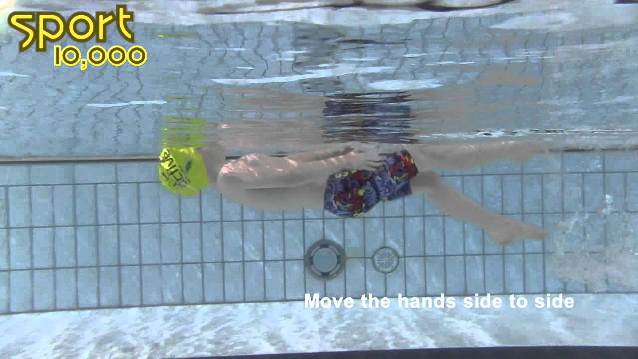 Flutter kick on back with basic sculling action - YouTube