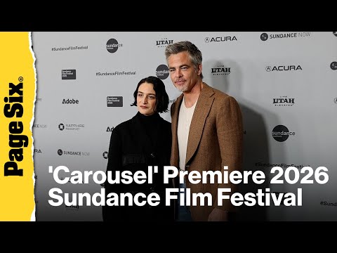 Chris Pine and Jenny Slate attend the 'Carousel' Premiere during the 2026 Sundance Film Festival