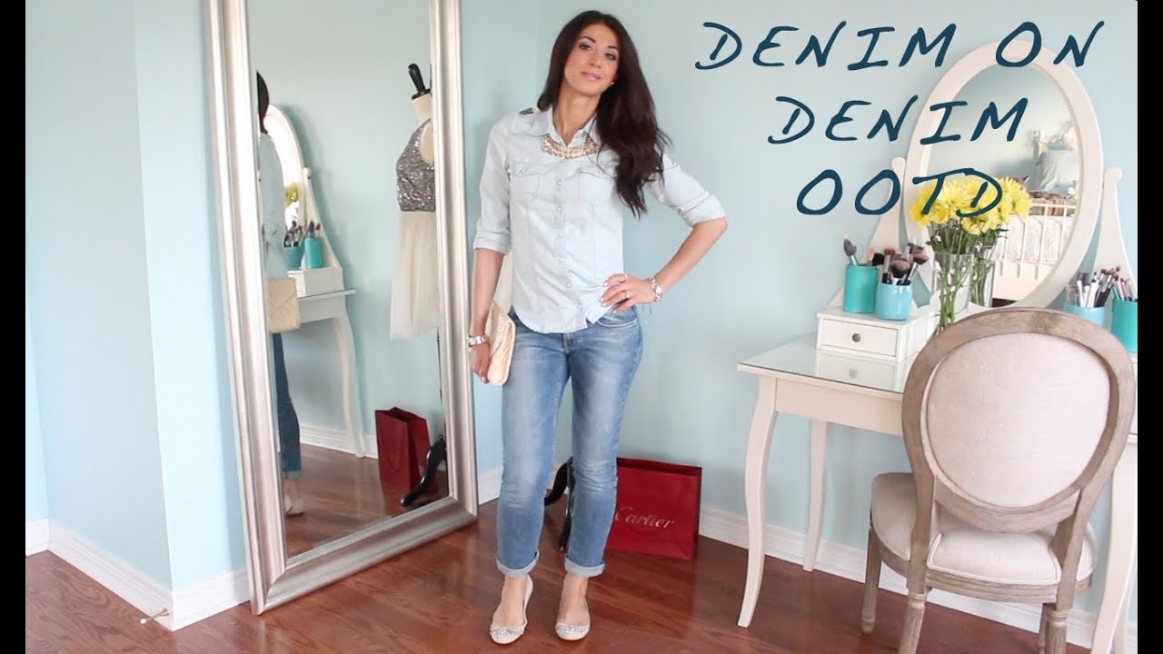 Denim on Denim OOTD - RealLeyla - YouTube