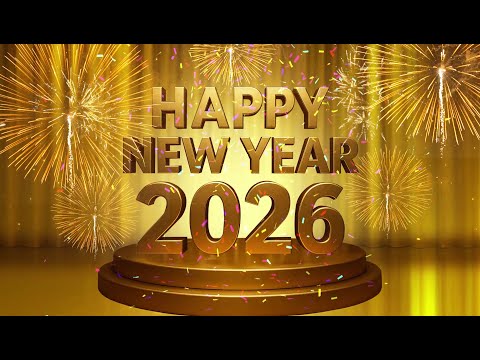 ✨ Happy New Year 2026 Wishes 🎉 | Golden Text Animation & Fireworks | New Year Greetings Video
