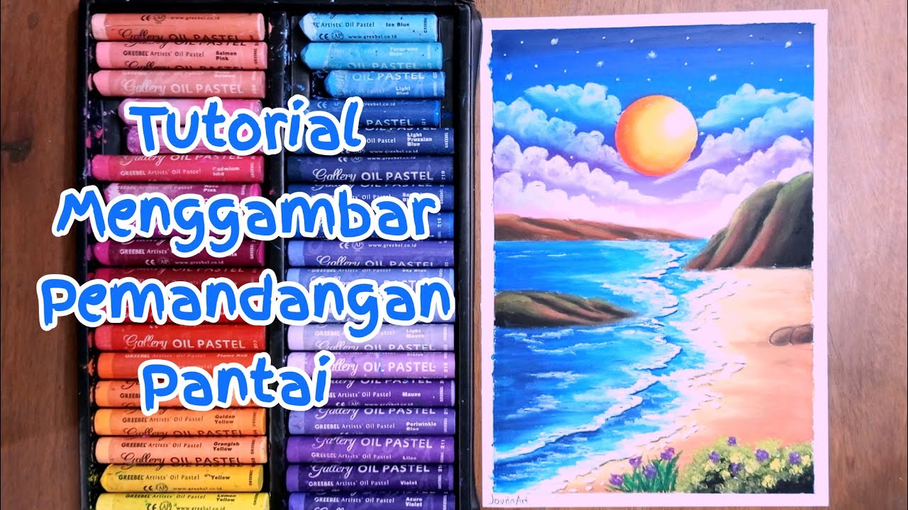 Tutorial menggambar pemandangan pantai - YouTube