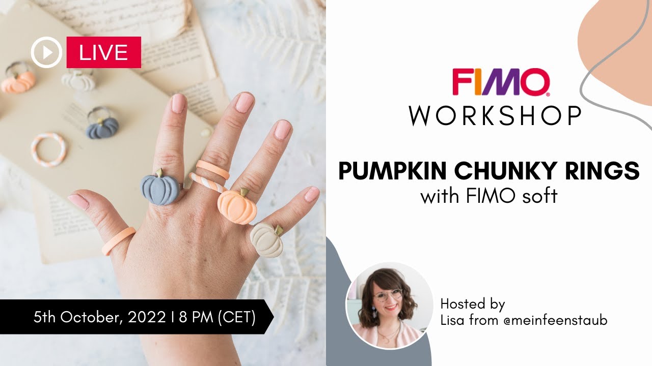 Pumpkin Chunky Rings with FIMO soft | FIMO live workshop with Lisa @meinfeenstaub - YouTube