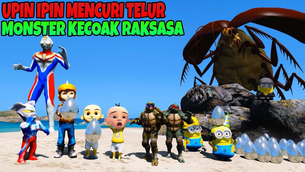 UPIN & BOBOBIBOY MENGAMBIL TELUR MONSTER KECOAK RAKSASA! KECOAK RAKSASA ...