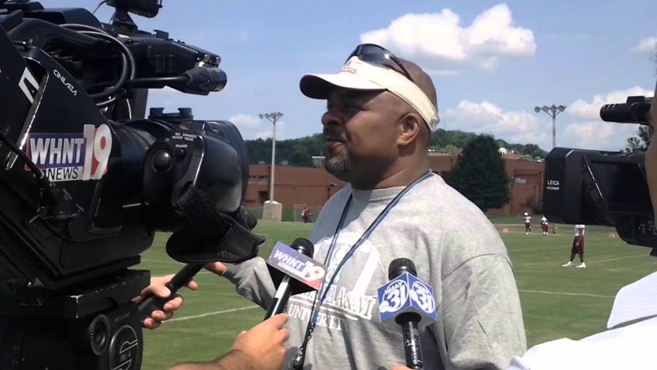 Coach Spady chats with Media Preseason Camp Day One - YouTube