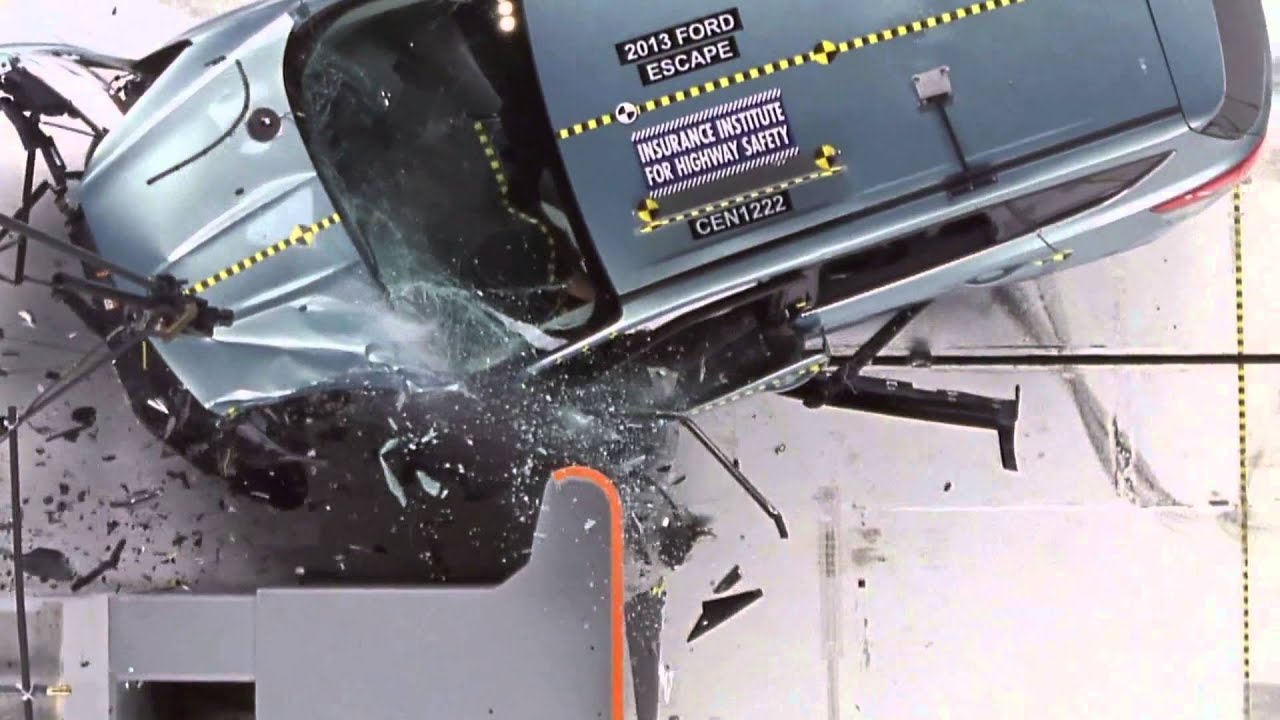 2013 Ford Escape small overlap test - YouTube