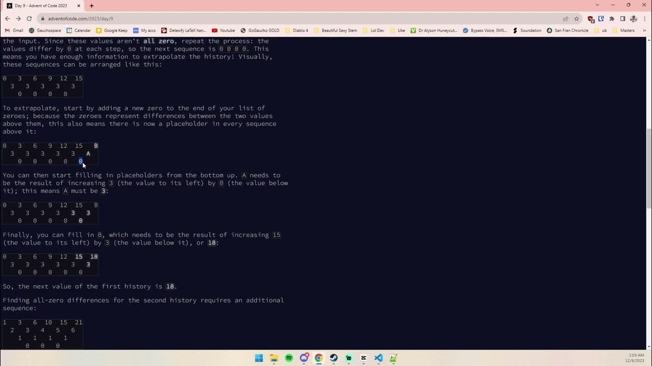 Advent of Code 2023 Day 9 - Python walkthrough - YouTube