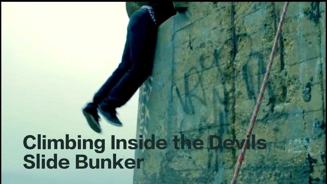 Climbing inside the Half Moon Bay Devil's Slide WWII Bunker lookout - YouTube