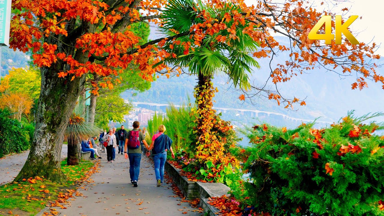 Switzerland 🍂🍁 Montreux, scenic walk in the Promenade - YouTube
