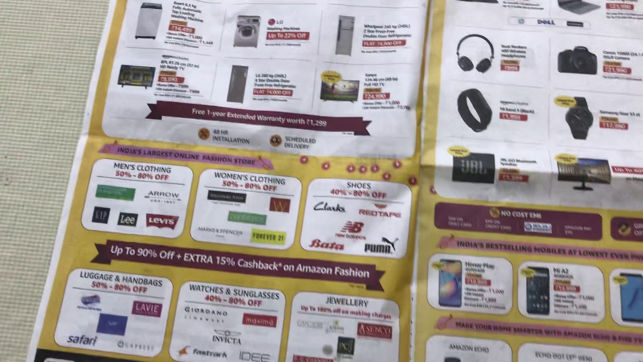 Newspaper on Indian sale day - Amazon, Flipkart advertisement - YouTube