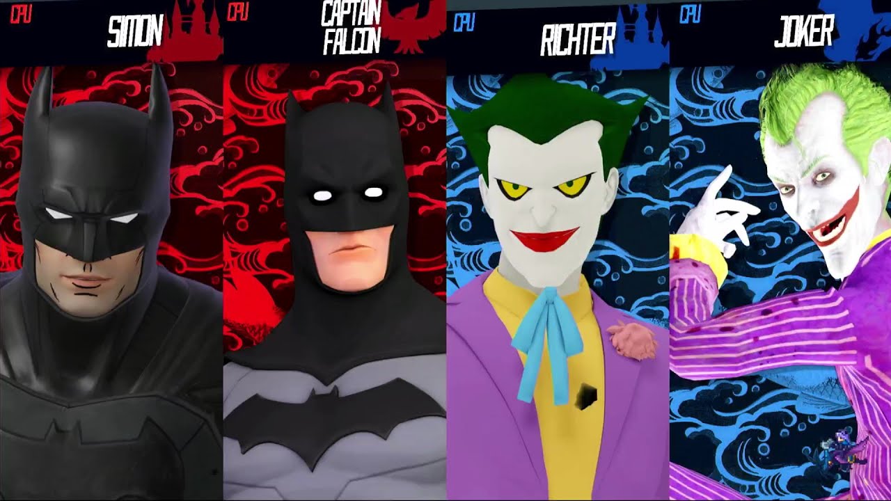 Team Batman Vs Team Joker - Super Smash Bros Mods - YouTube