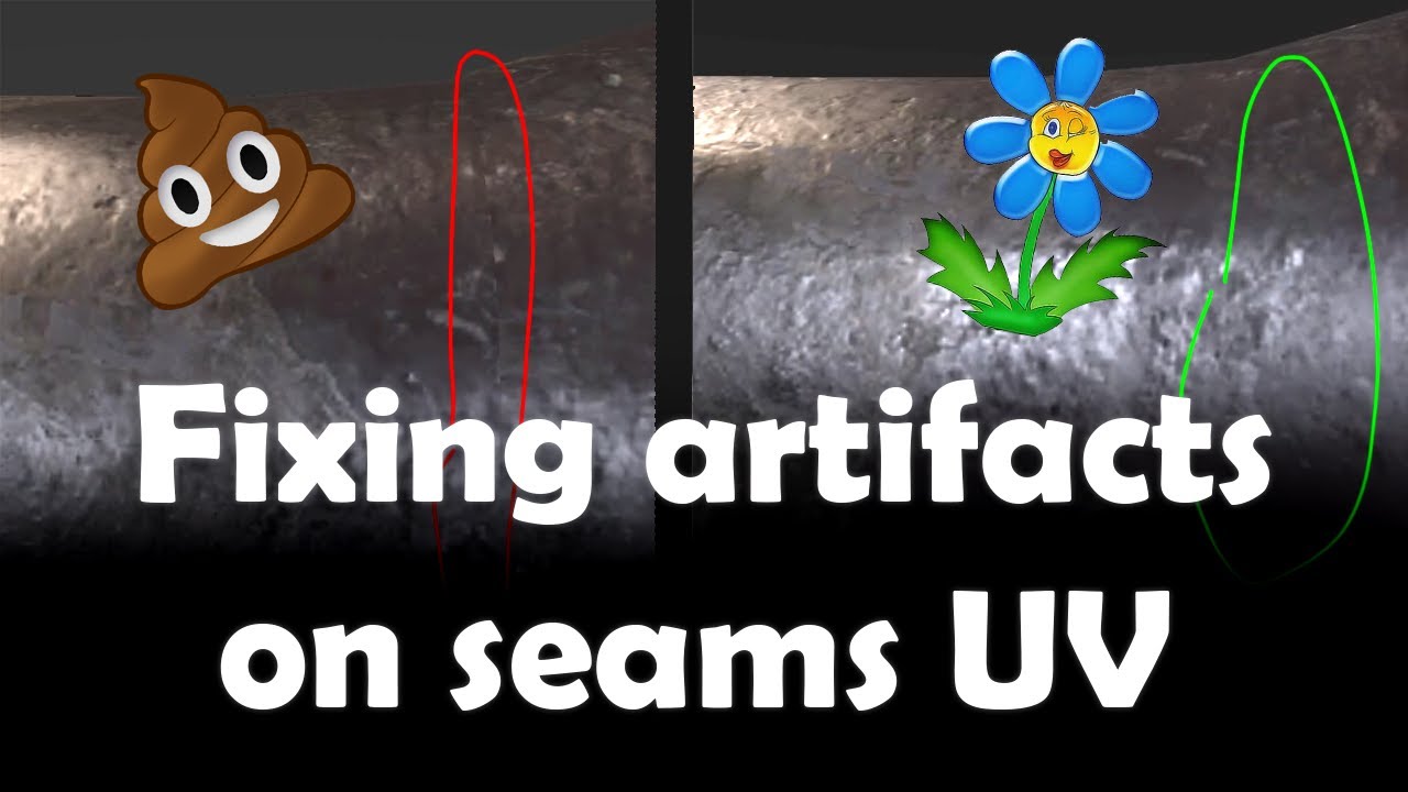Fixing artifacts on seams UV on the texture (Eng. subtitles) - YouTube
