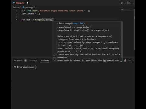 python ~ generate bilangan prima tampilan array - YouTube