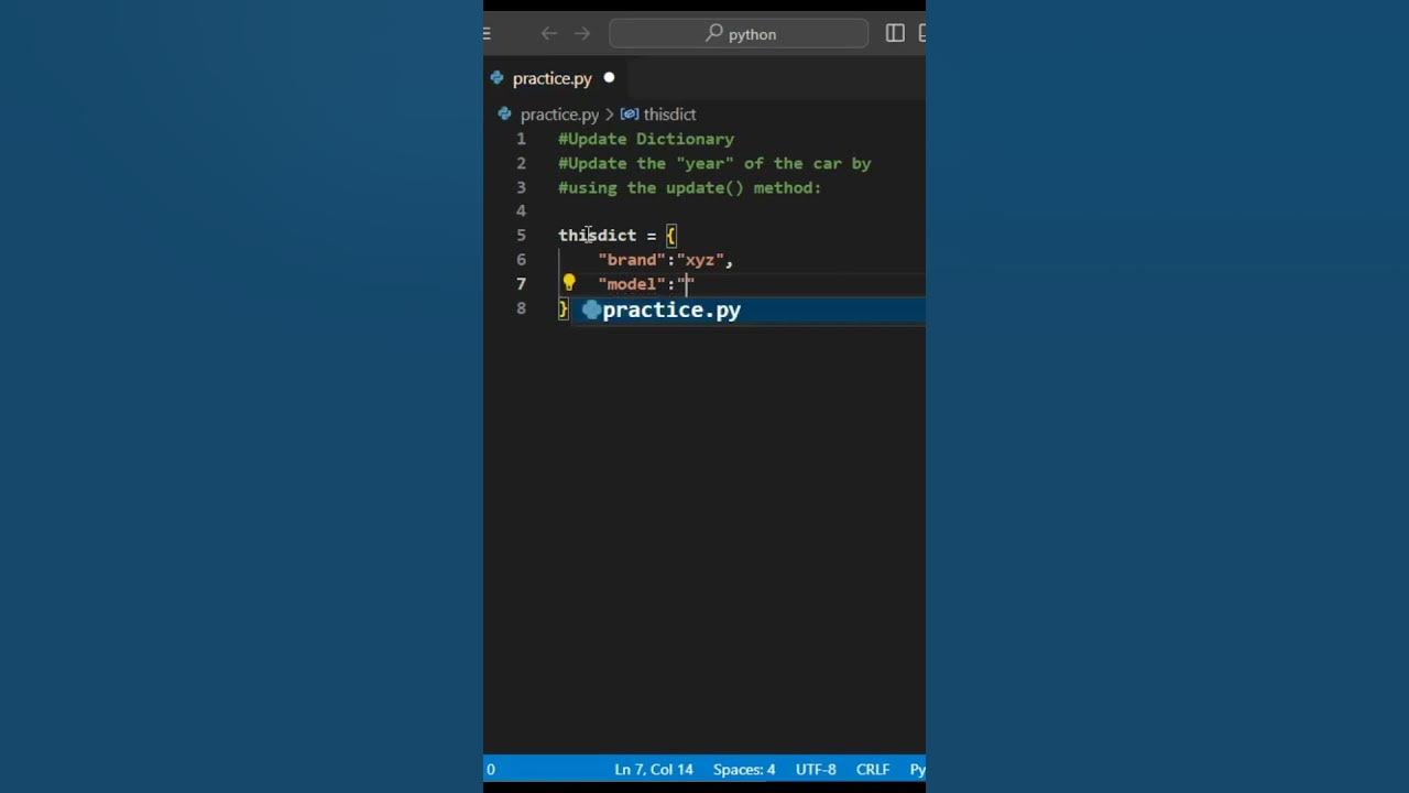 Update Dictionary Python Pythonprogramming Coding Pythoncoding Code Youtube