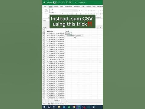 CSV Sum in Excel ! #excel #exceltips #exceltricks #exceltutorial #viral #shorts #trending #short ...