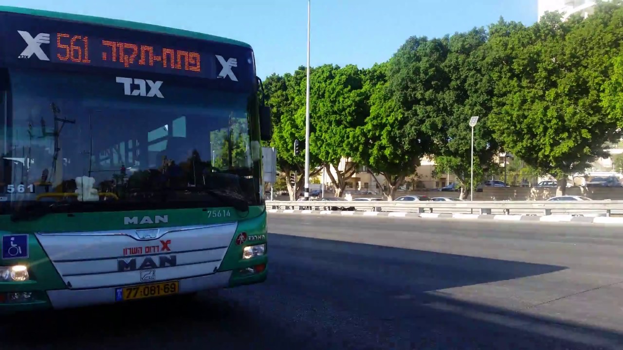 MAN NL323F of Egged Bus Cooperative on Route 561 at Ra'anana Junction ...