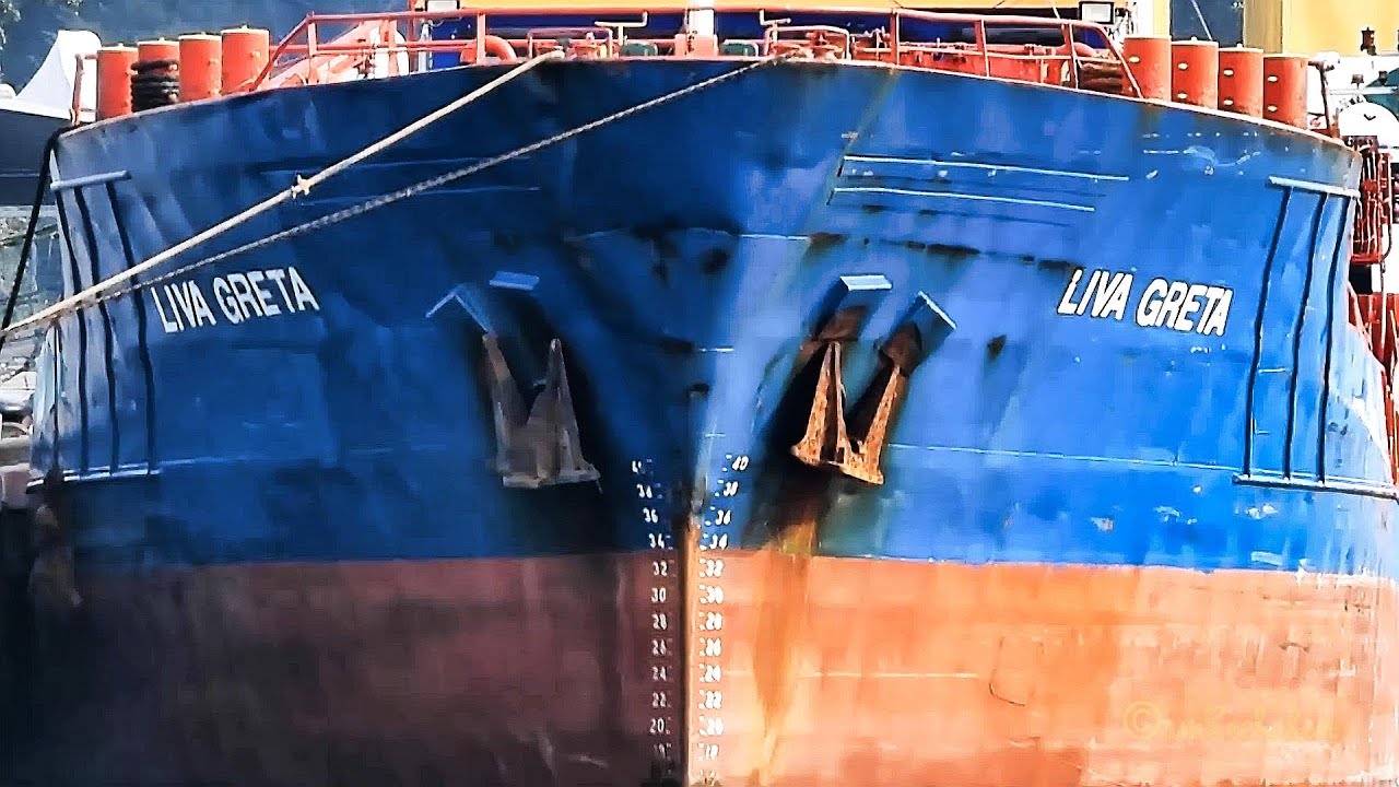 altes Frachtschiff KüMo LIVA GRETA 5LAS3 IMO 8801072 old coaster ...