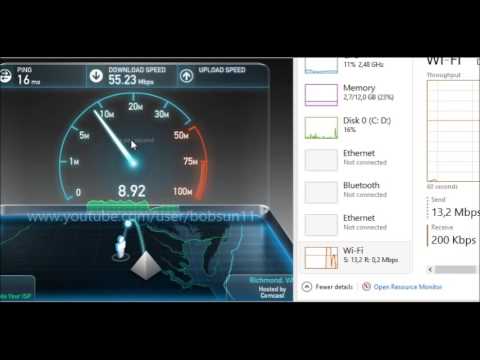Speedtest оn Dell XPS 8500 with Dell wireless 1703 on Comcast 50Mbps ...