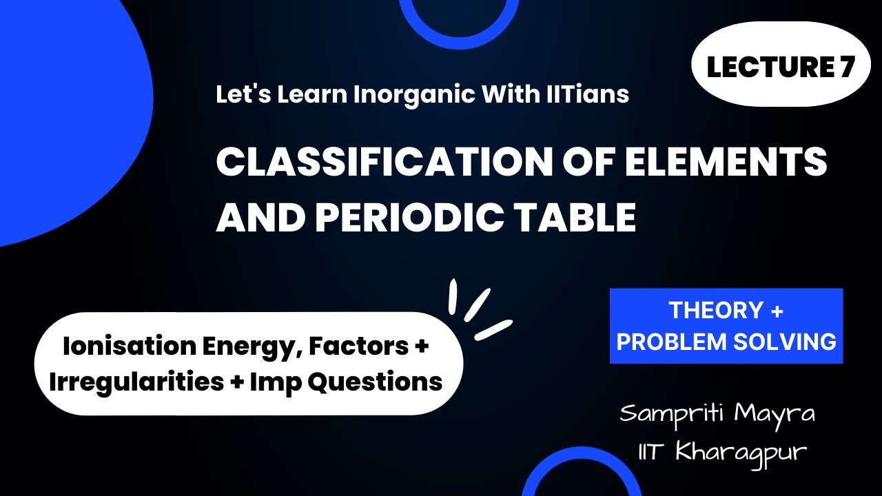 Chemistry JEE NEET| Ionisation Energy, Factors + Irregularities + Imp ...