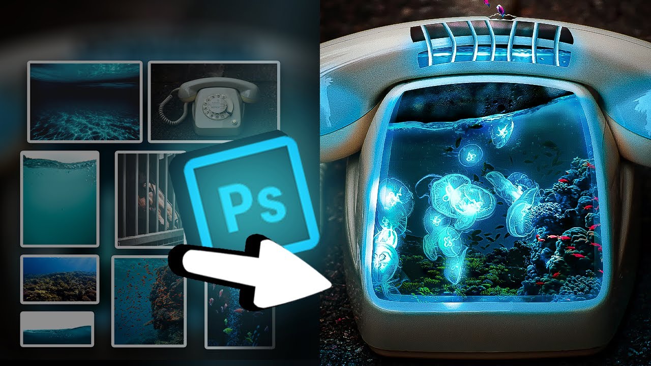 Aquarium from the phone | photoshop manipulation tutorial I speed art ...