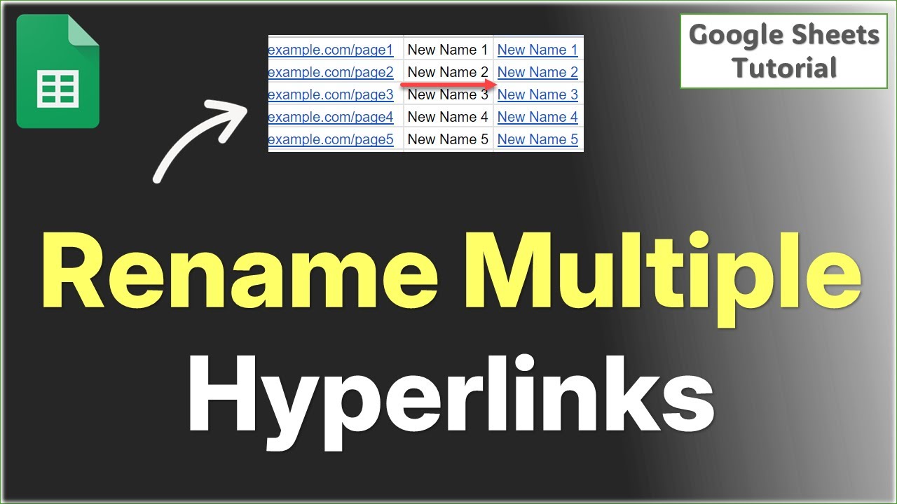 How to Rename Multiple Hyperlinks in Google Sheets - YouTube