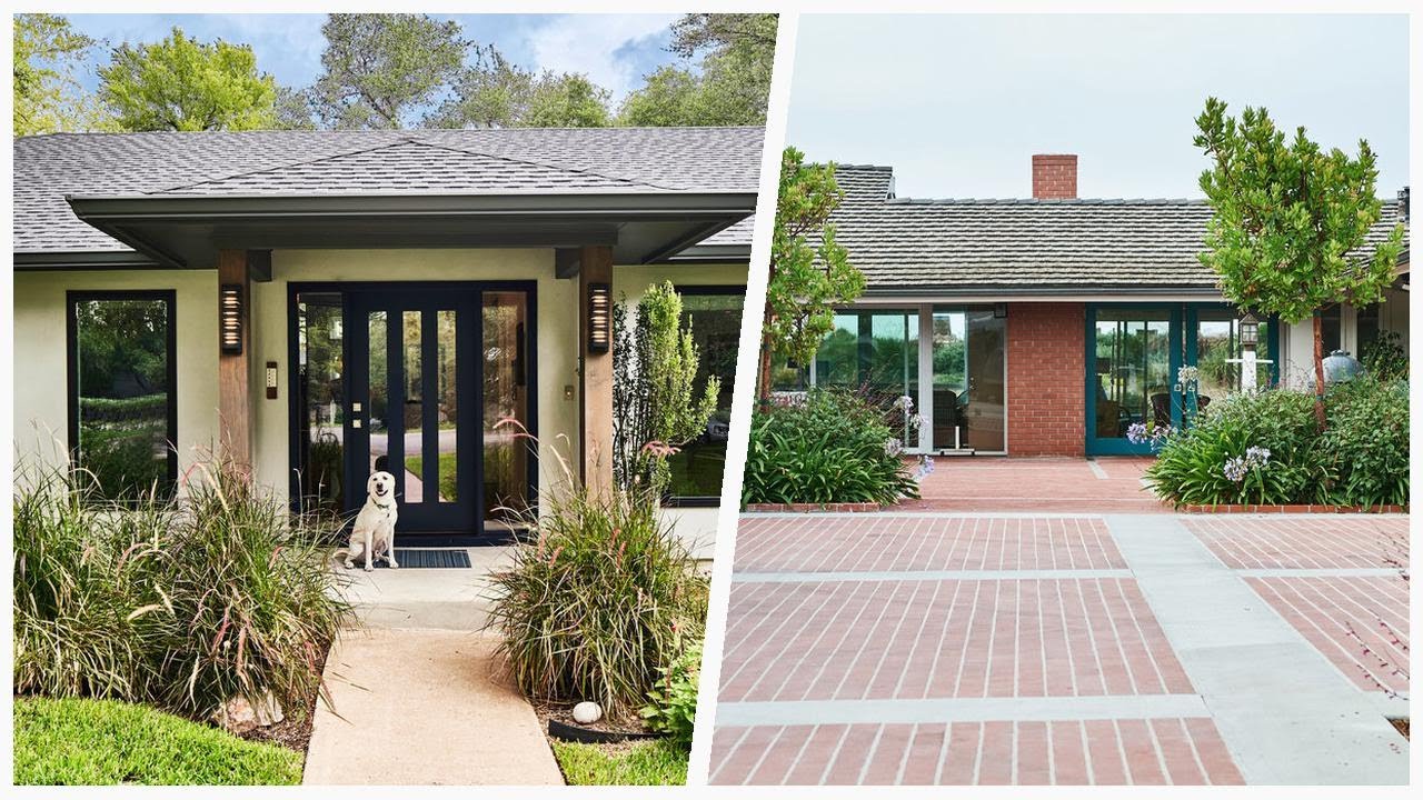 75 Mid-century Modern Exterior Home With A Shingle Roof Design Ideas ...