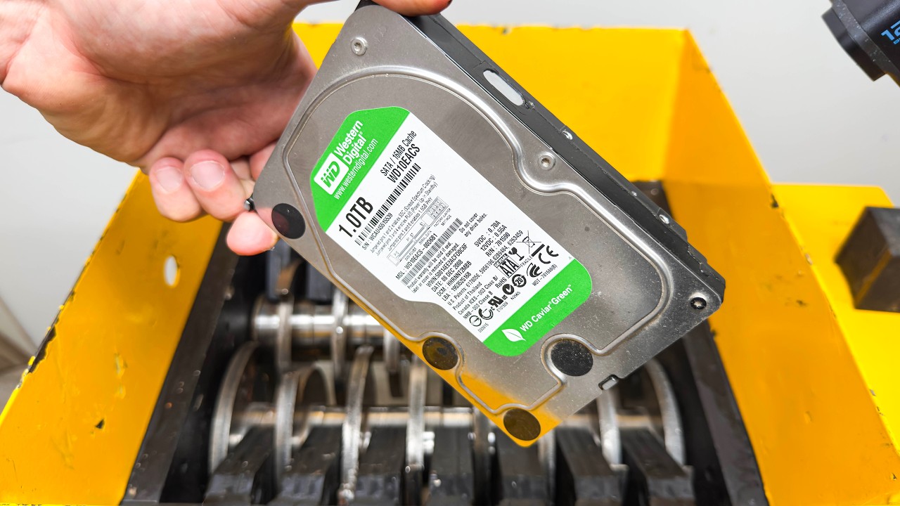 HDD Meets Shredder! Ultimate Crush Test! - YouTube